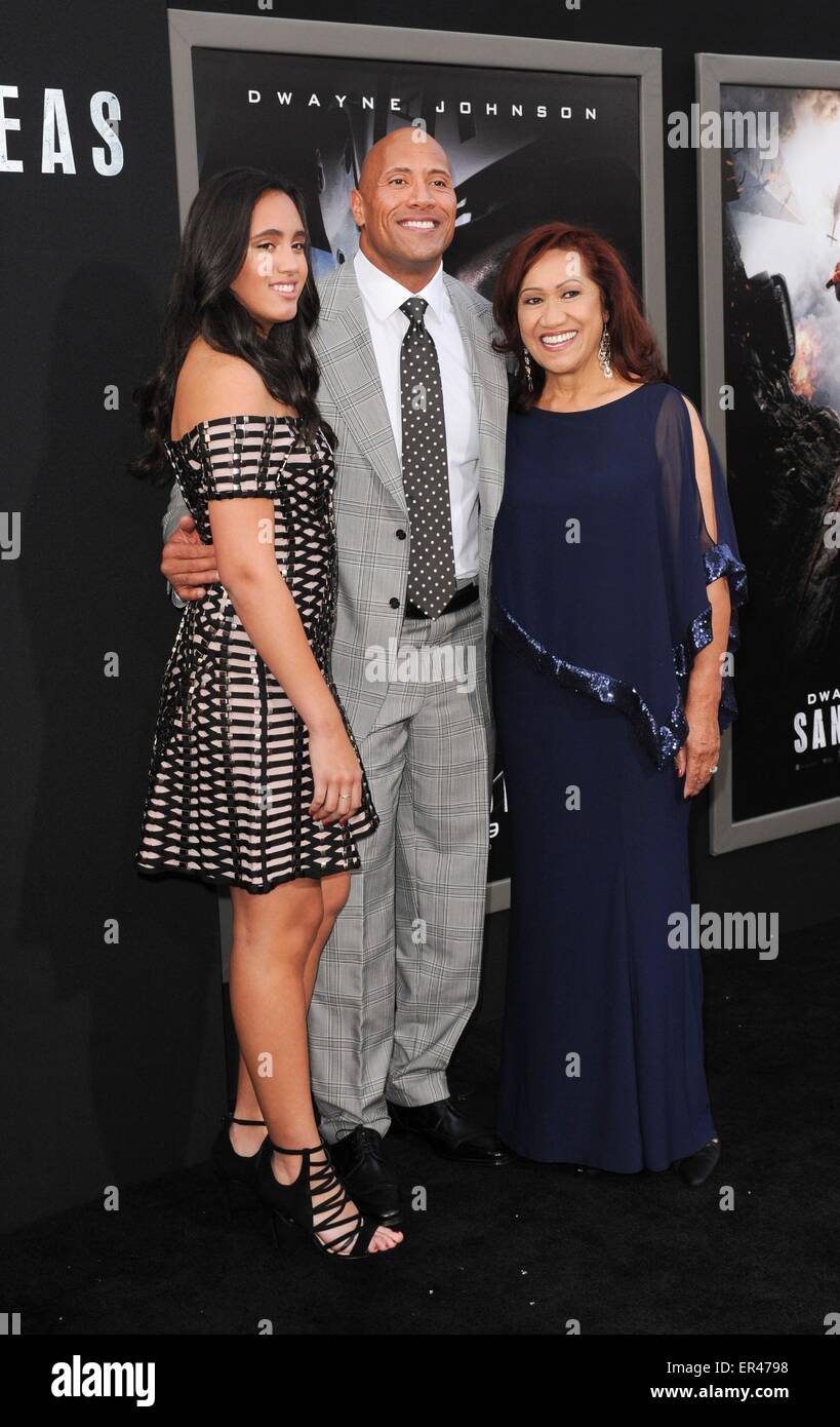 Los Angeles, CA, USA. 26th May, 2015. Dwayne Johnson, Ata Johnson ...
