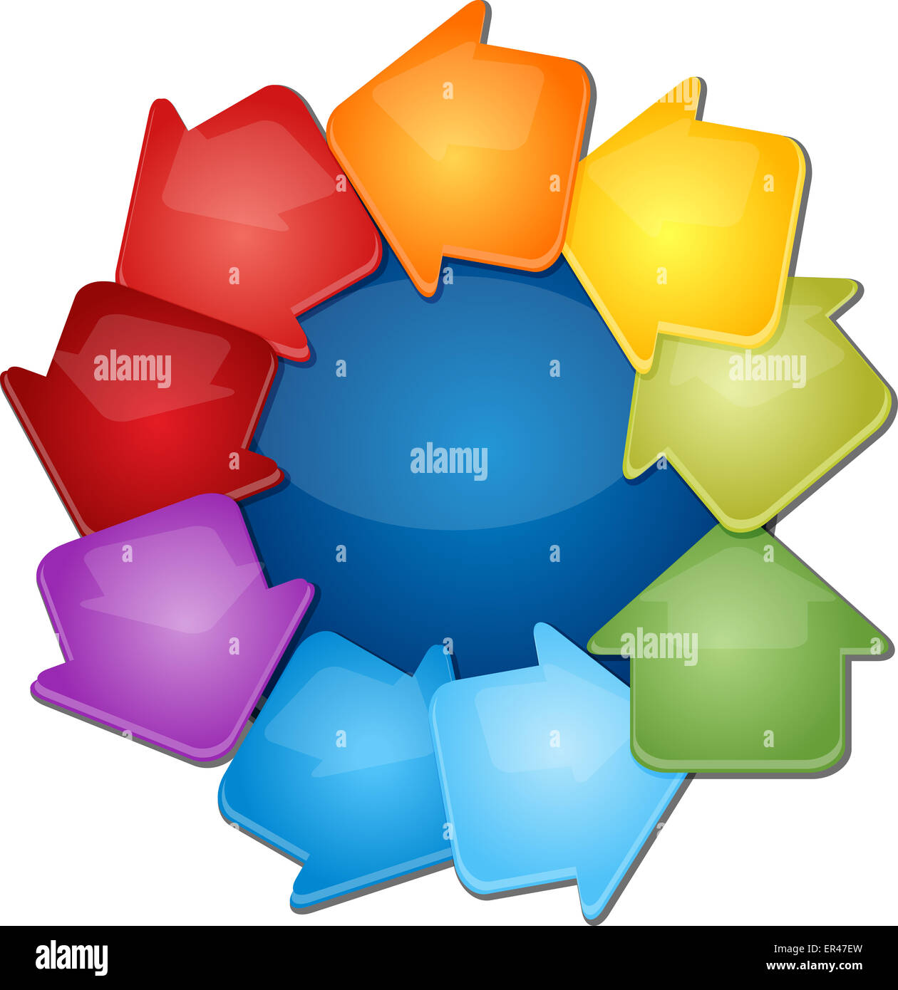 blank business strategy concept diagram illustration of process cycle ...