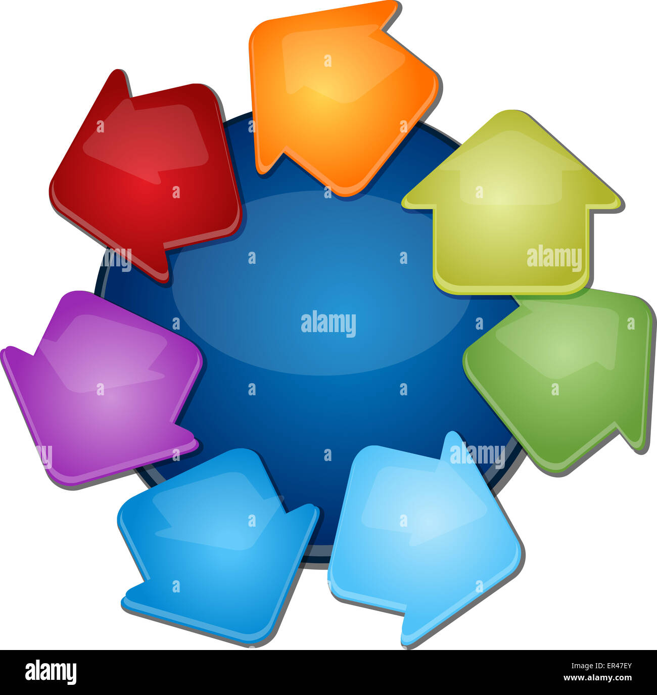 blank business strategy concept diagram illustration of process cycle ...