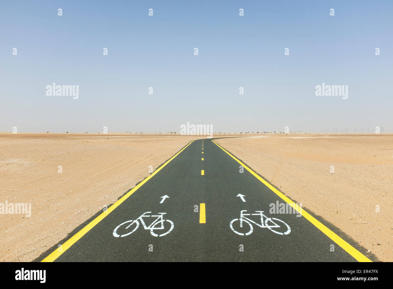 New desert cycle track at Al Qudra in Dubai United Arab Emirates Stock ...