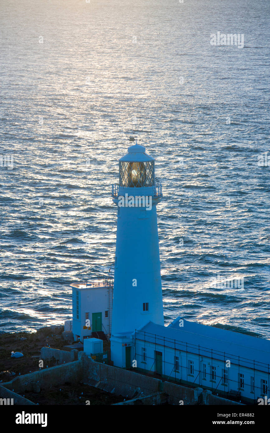 South Stack lighthouse at sunset Ynys LAwd Holy Island Near Holyhead ...