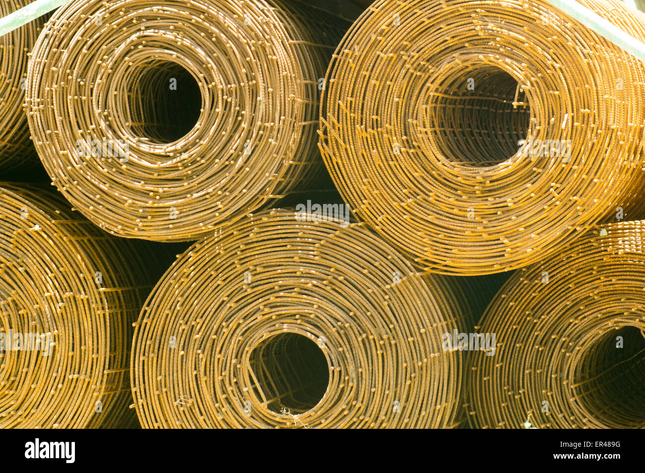 Roll of rusty steel wire mesh for construction. Structural steel for ...