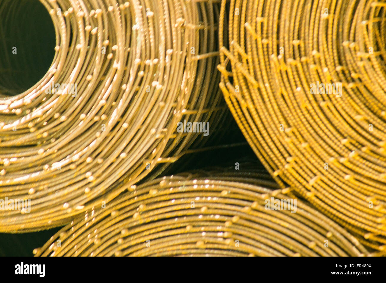 Roll of rusty steel wire mesh for construction. Structural steel for ...