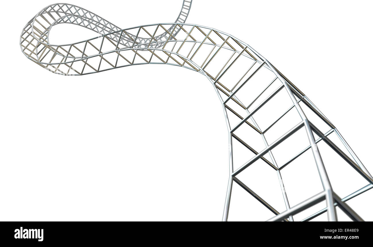 An abstract strand of a thread of interconnected steel cube bars ...