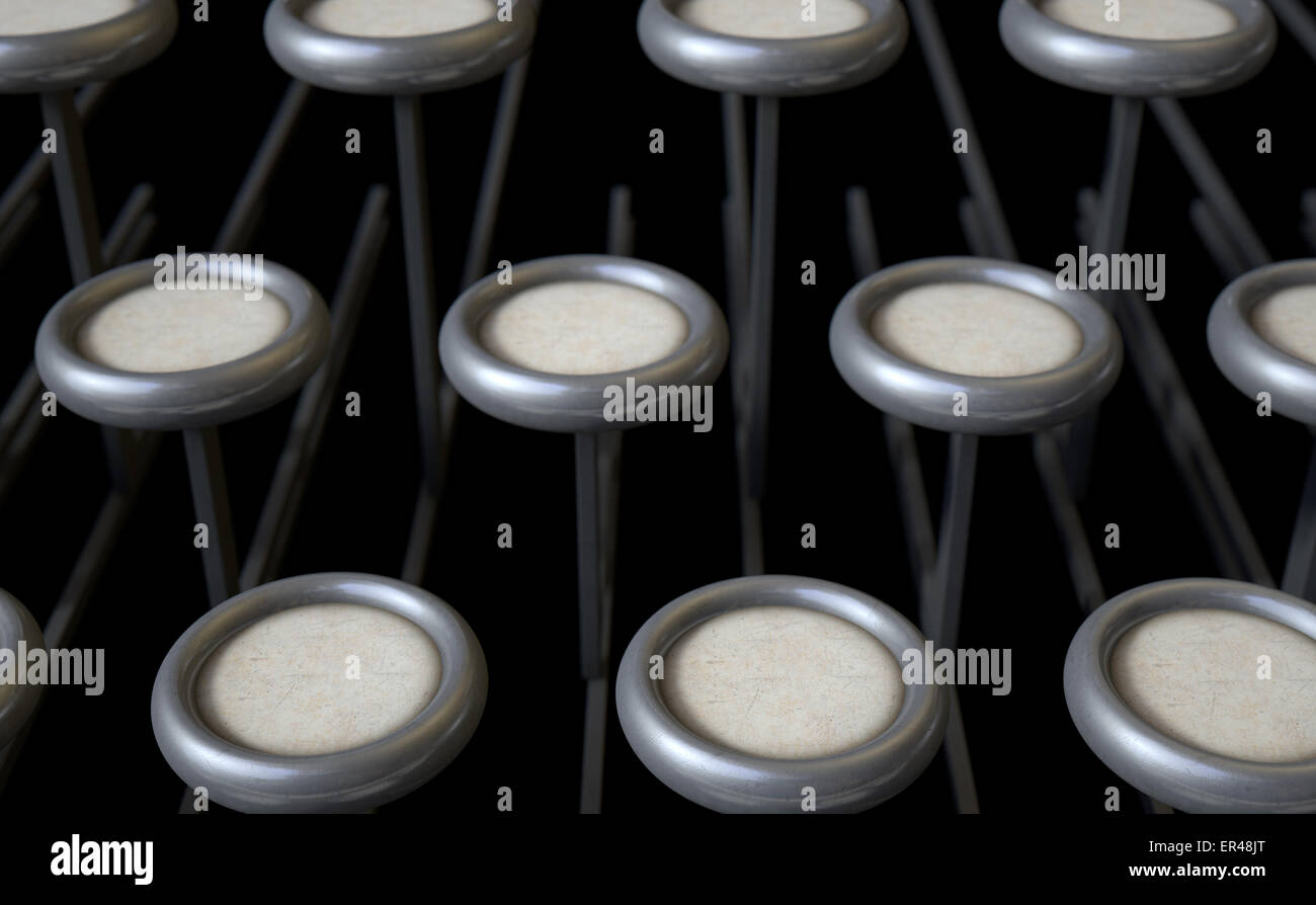 A concept view of an extreme close up of blank unmarked keys of a ...