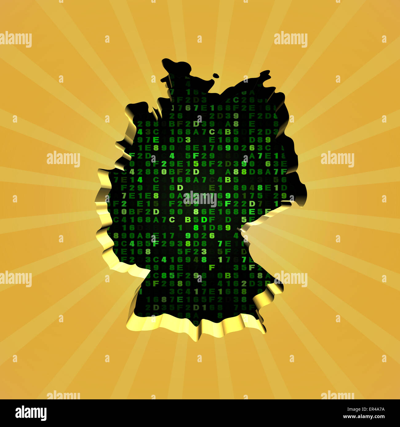 Germany sunburst map with hex code illustration Stock Photo - Alamy