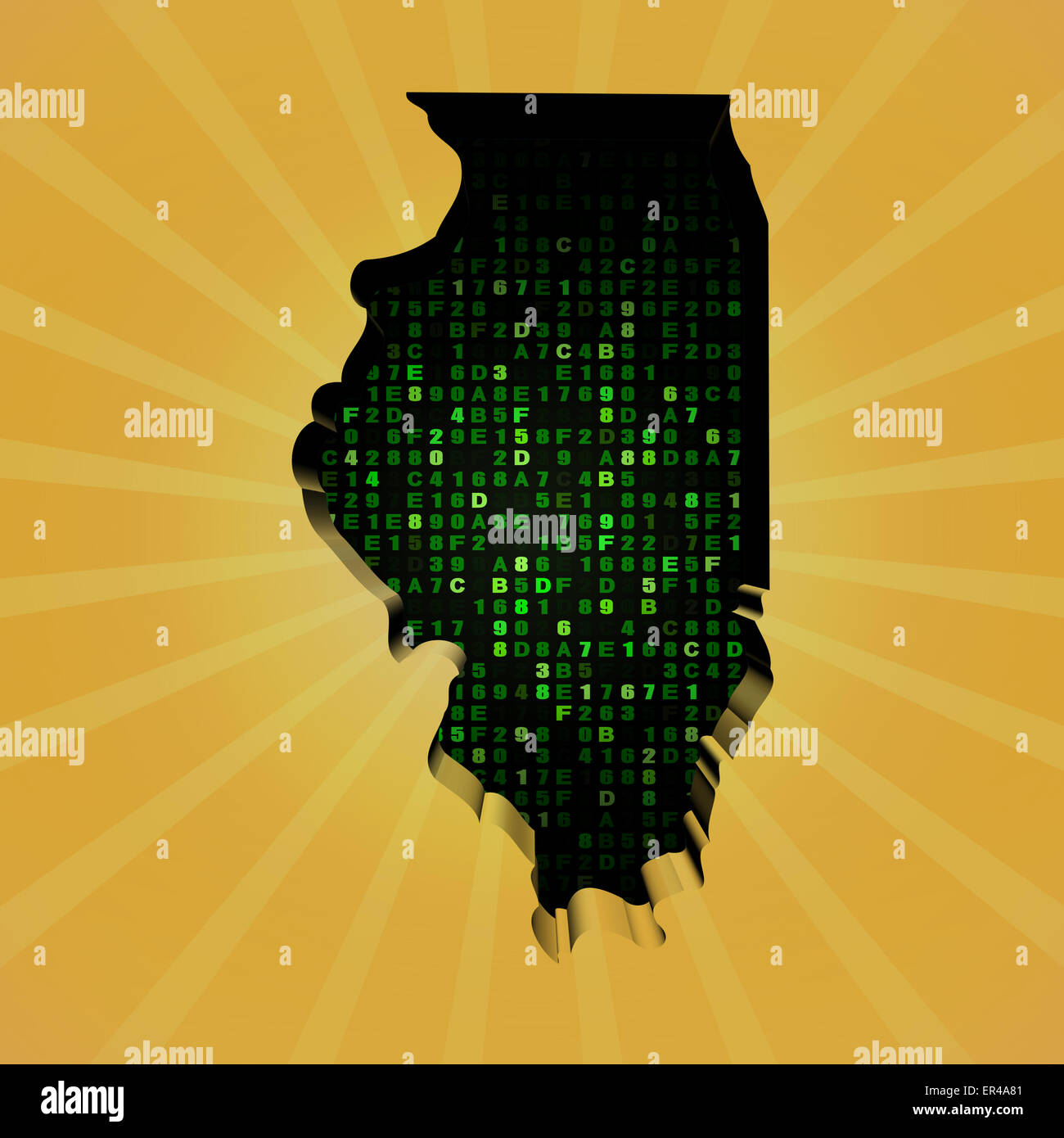 Illinois country map hi-res stock photography and images - Alamy