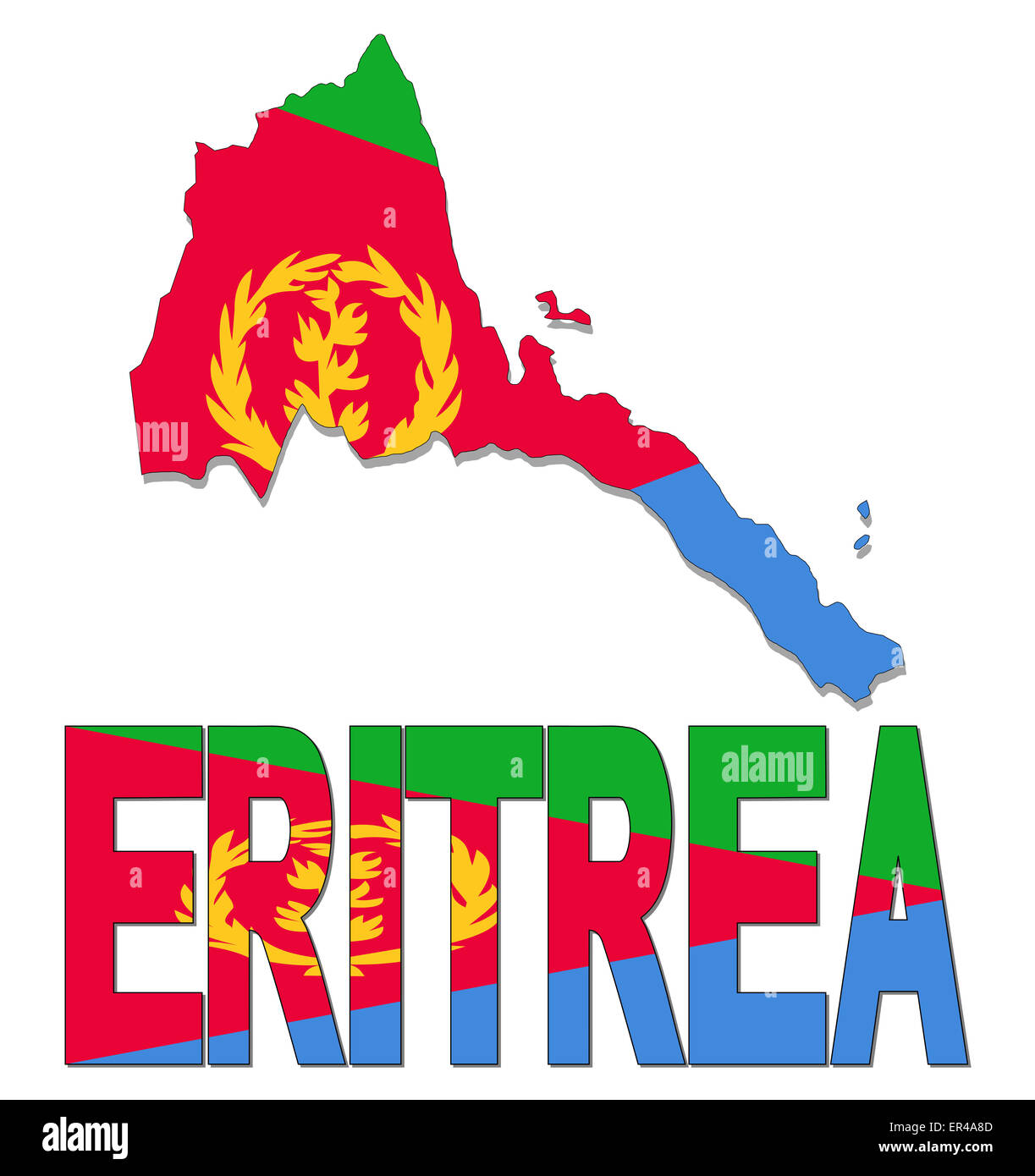 Eritrea map flag and text illustration Stock Photo - Alamy