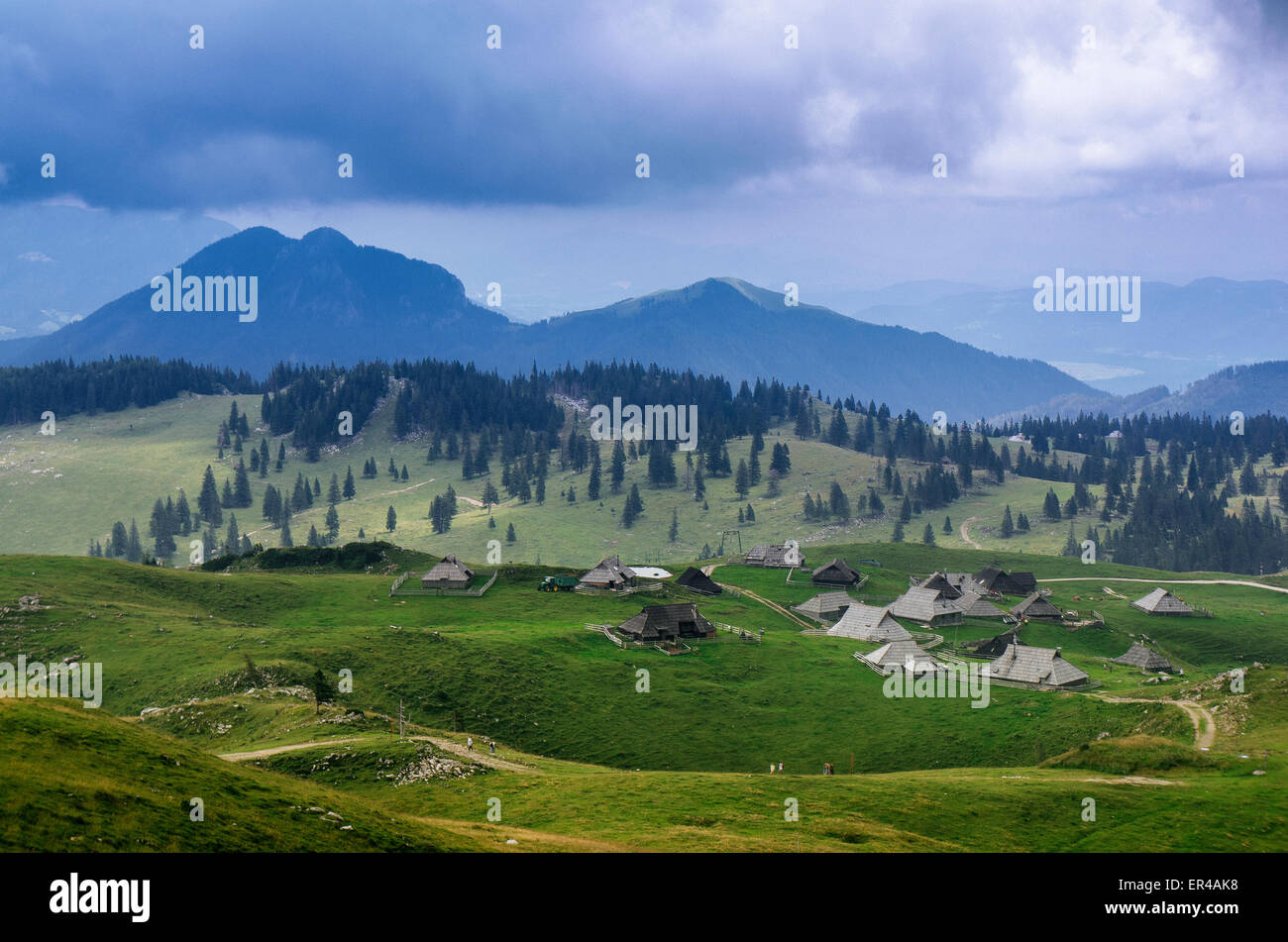 Velika planina (big pasture) near Kamnik is largest mountain pasture in ...