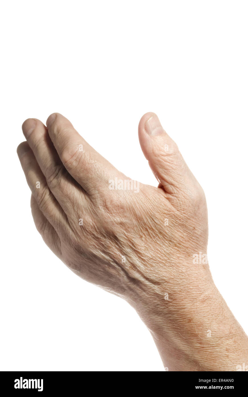 Old hand over white background Stock Photo - Alamy