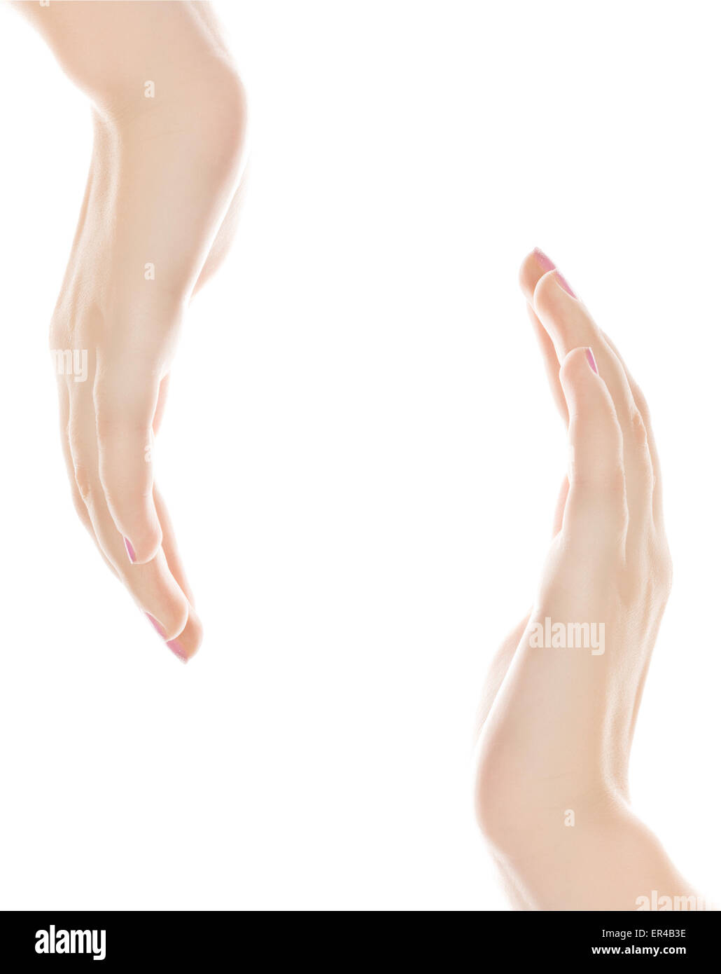 Two hands isolated on white background Stock Photo - Alamy