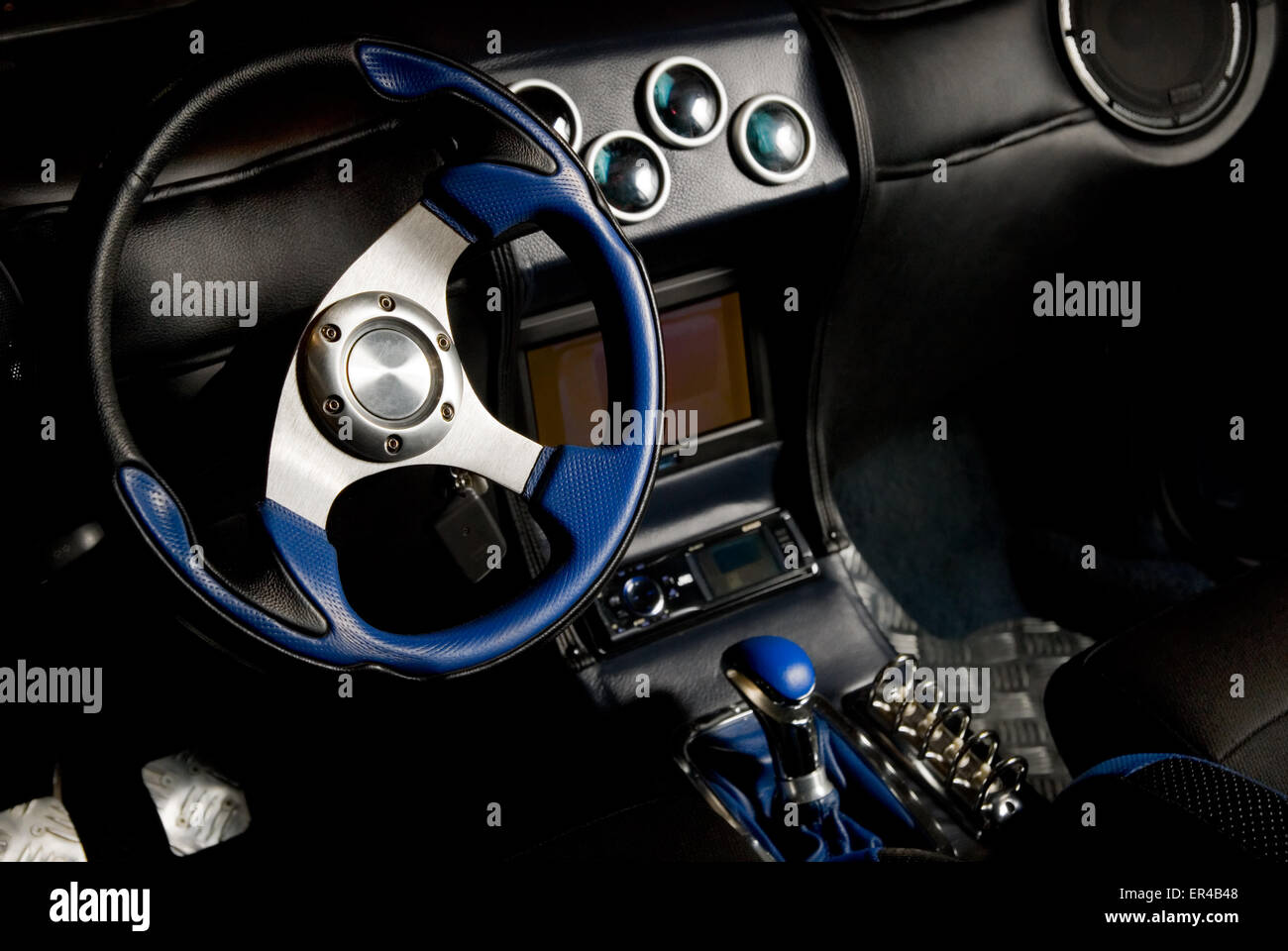 Tuned sport car interior Stock Photo - Alamy