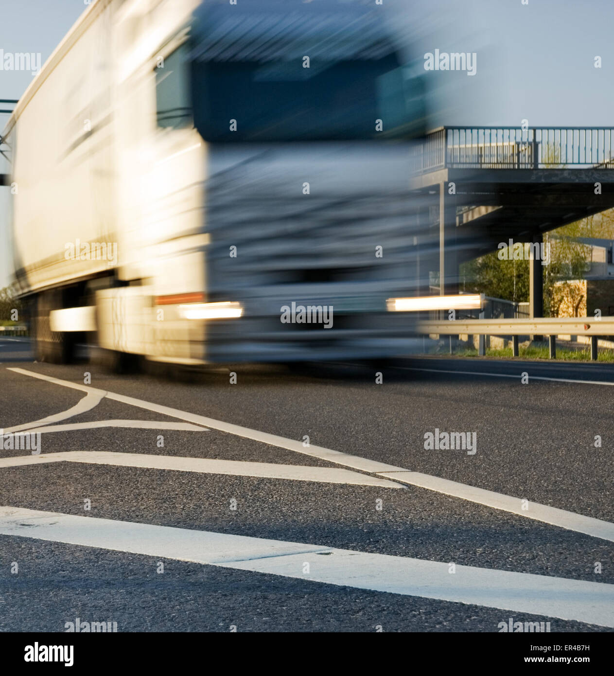 Fast moving truck Stock Photo - Alamy