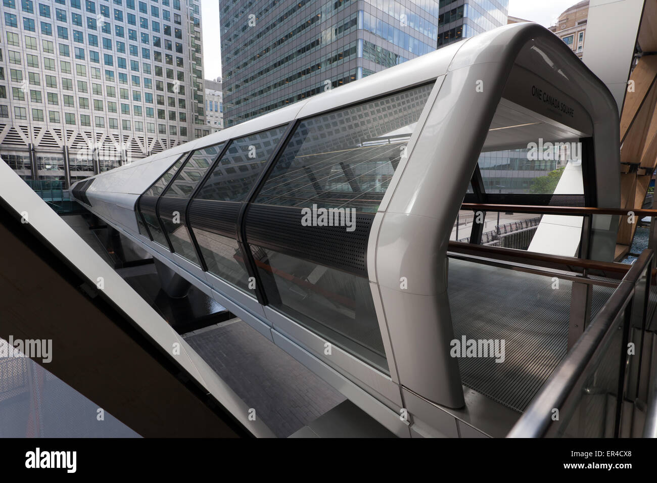 Wide-Angle view of the new, Adams Plaza Bridge, Canary Wharf Cross Rail ...