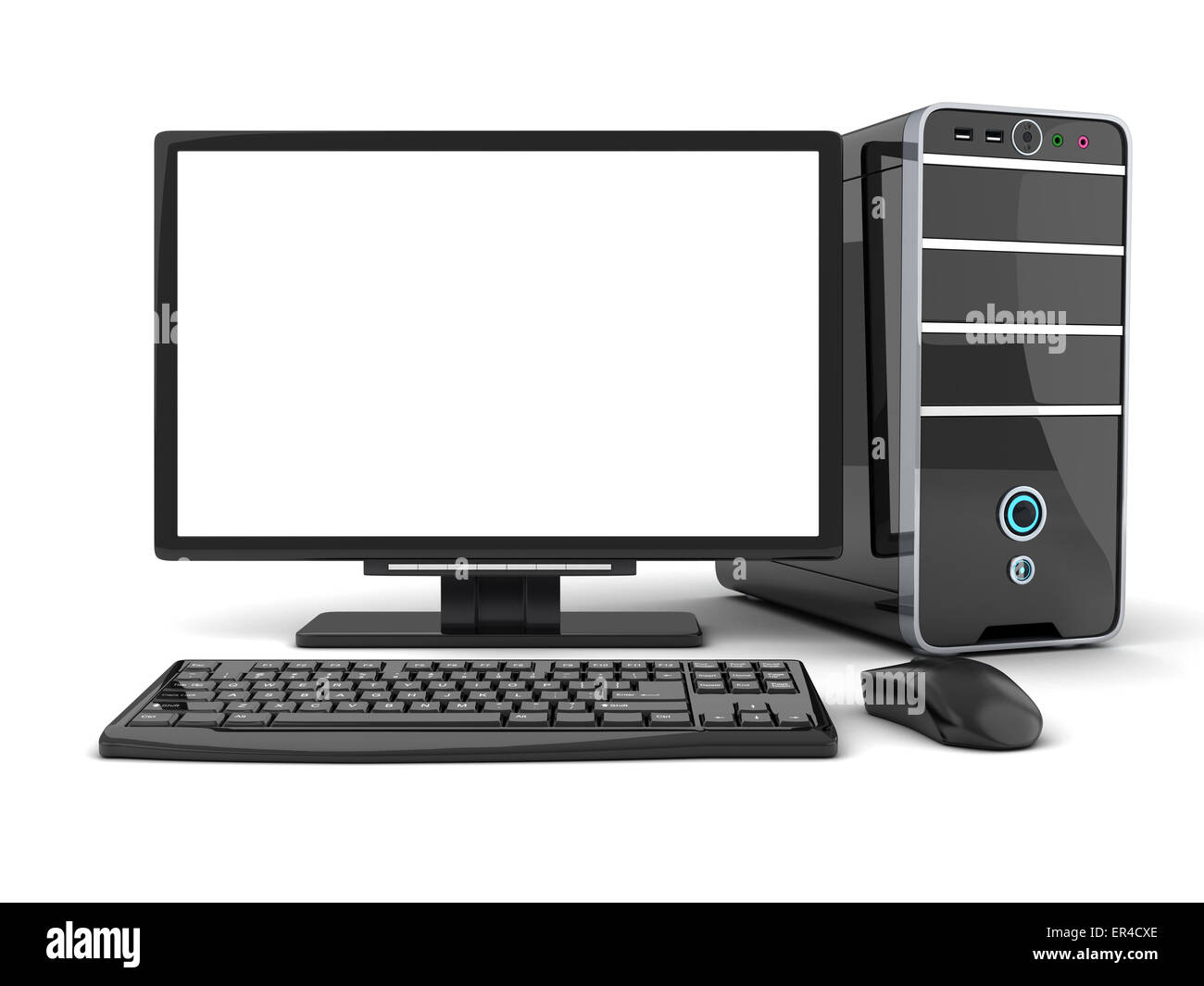 Computer view front, empty screen (done in 3d Stock Photo - Alamy