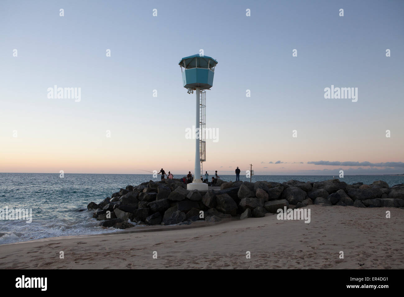 Life guard lookout tower on City Beach, Perth, Western Australia Stock ...