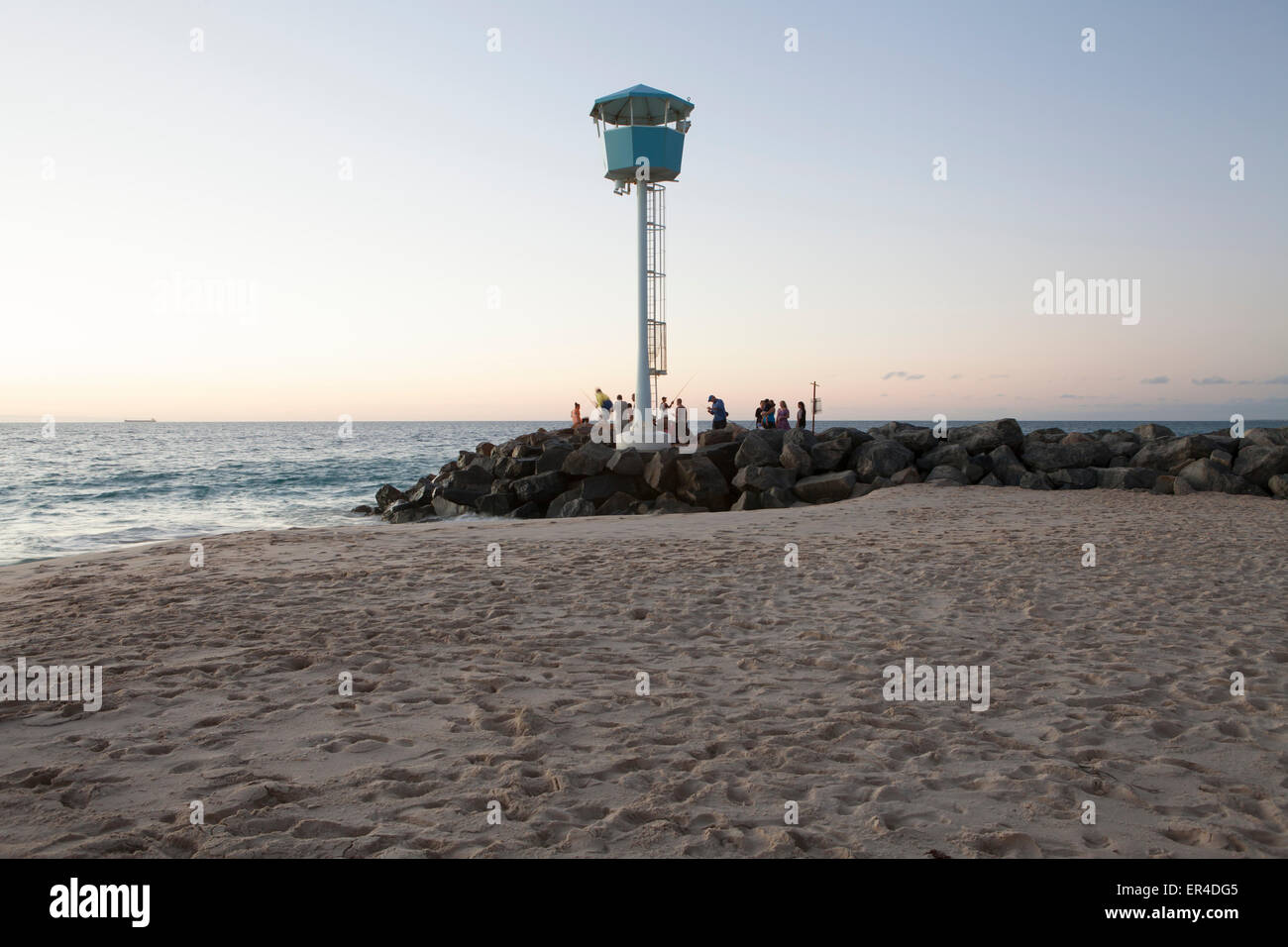 Life guard lookout tower on City Beach, Perth, Western Australia Stock ...