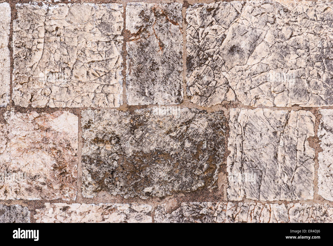 Old wall made of the Jerusalem stone Stock Photo - Alamy