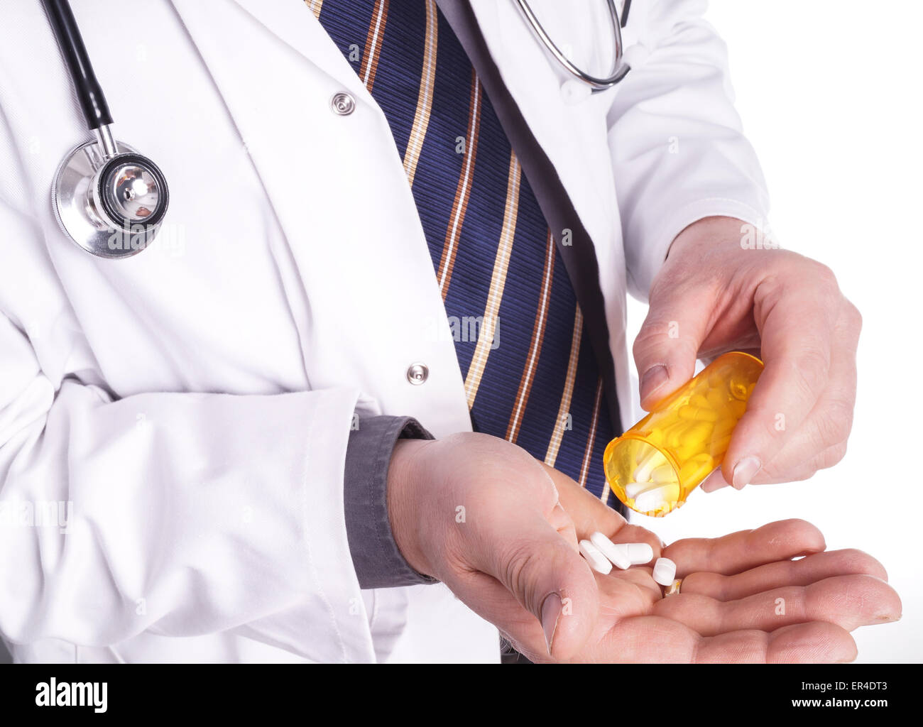 Doctor with Medicin in Hand, Isolated on White Stock Photo - Alamy