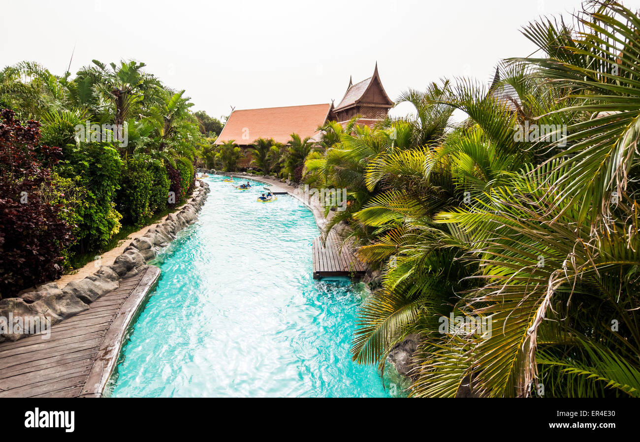 Tourists enjoy water attraction in the Siam waterpark Stock Photo - Alamy