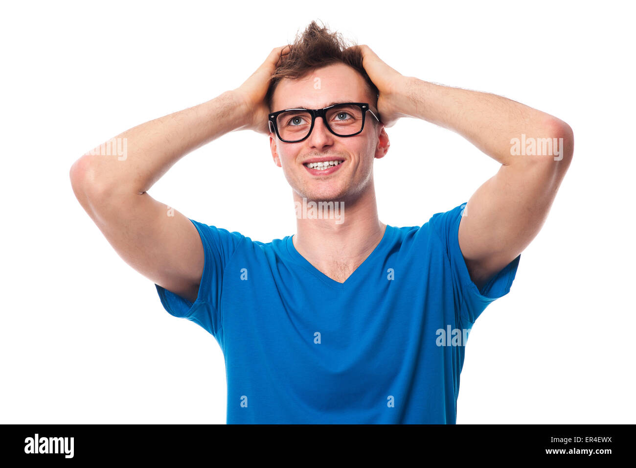 Young man posing against a white background Stock Photo - Alamy