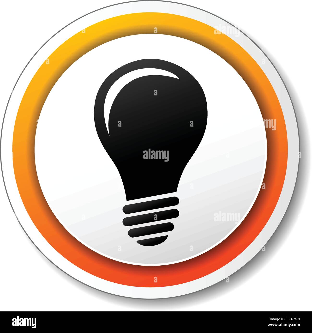Vector illustration of orange and black icon for light bulb Stock ...