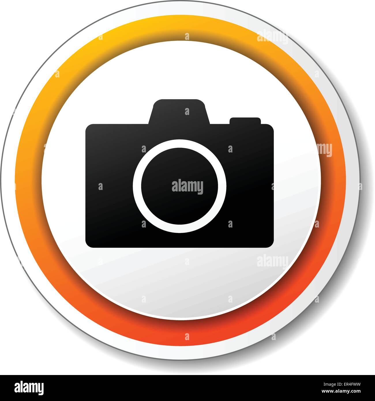 Vector illustration of orange and black icon for camera Stock Vector ...