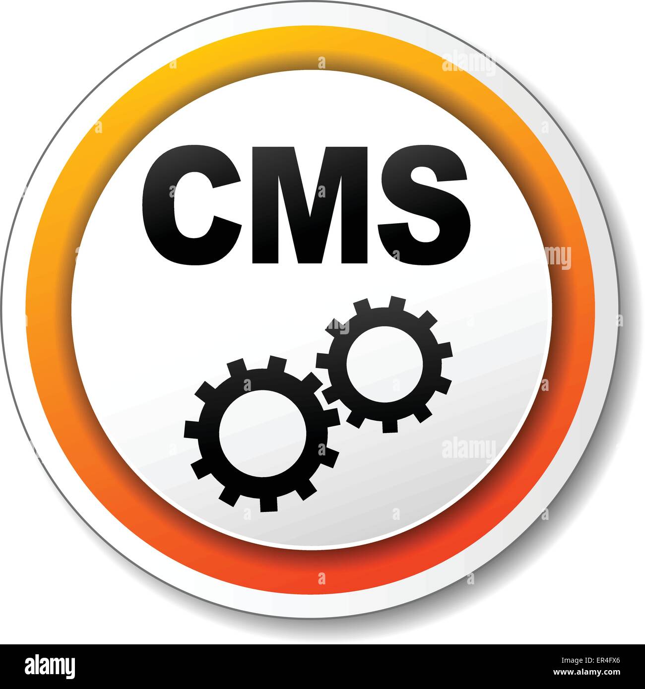Vector illustration of orange and black icon for cms Stock Vector Image ...