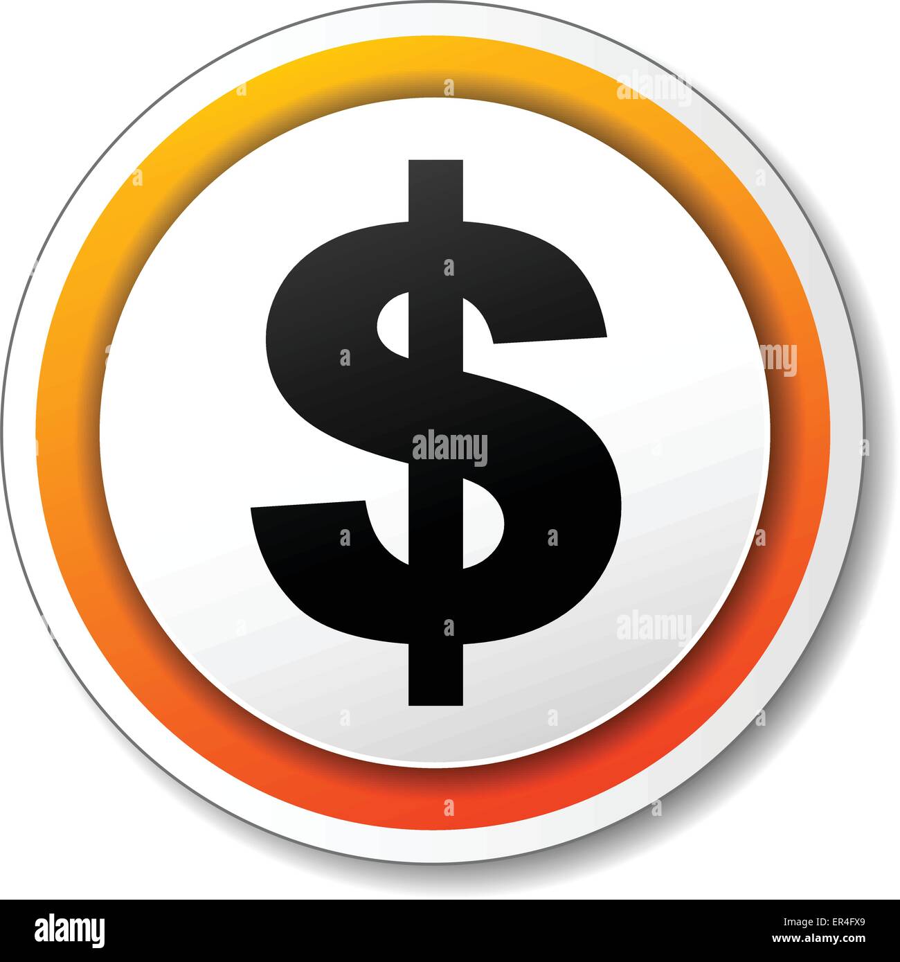 Vector illustration of orange and black icon for dollar Stock Vector ...