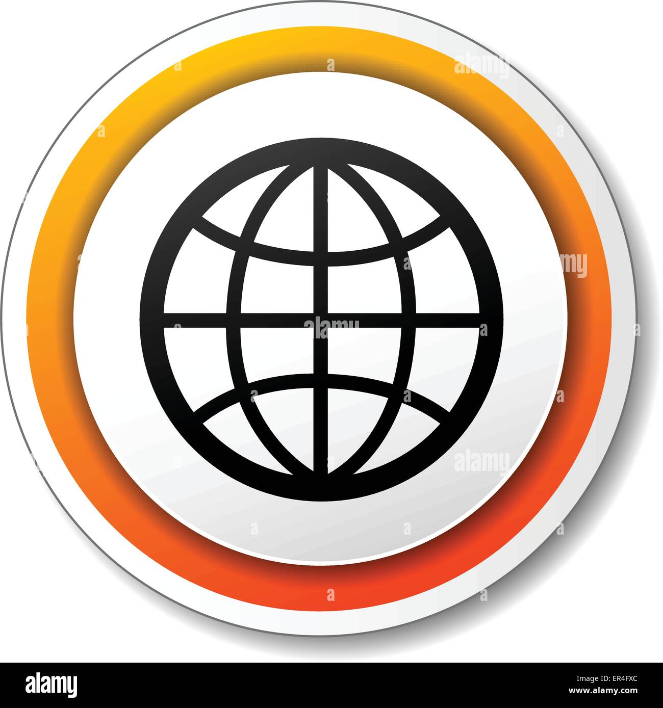Vector illustration of orange and black icon for earth Stock Vector ...