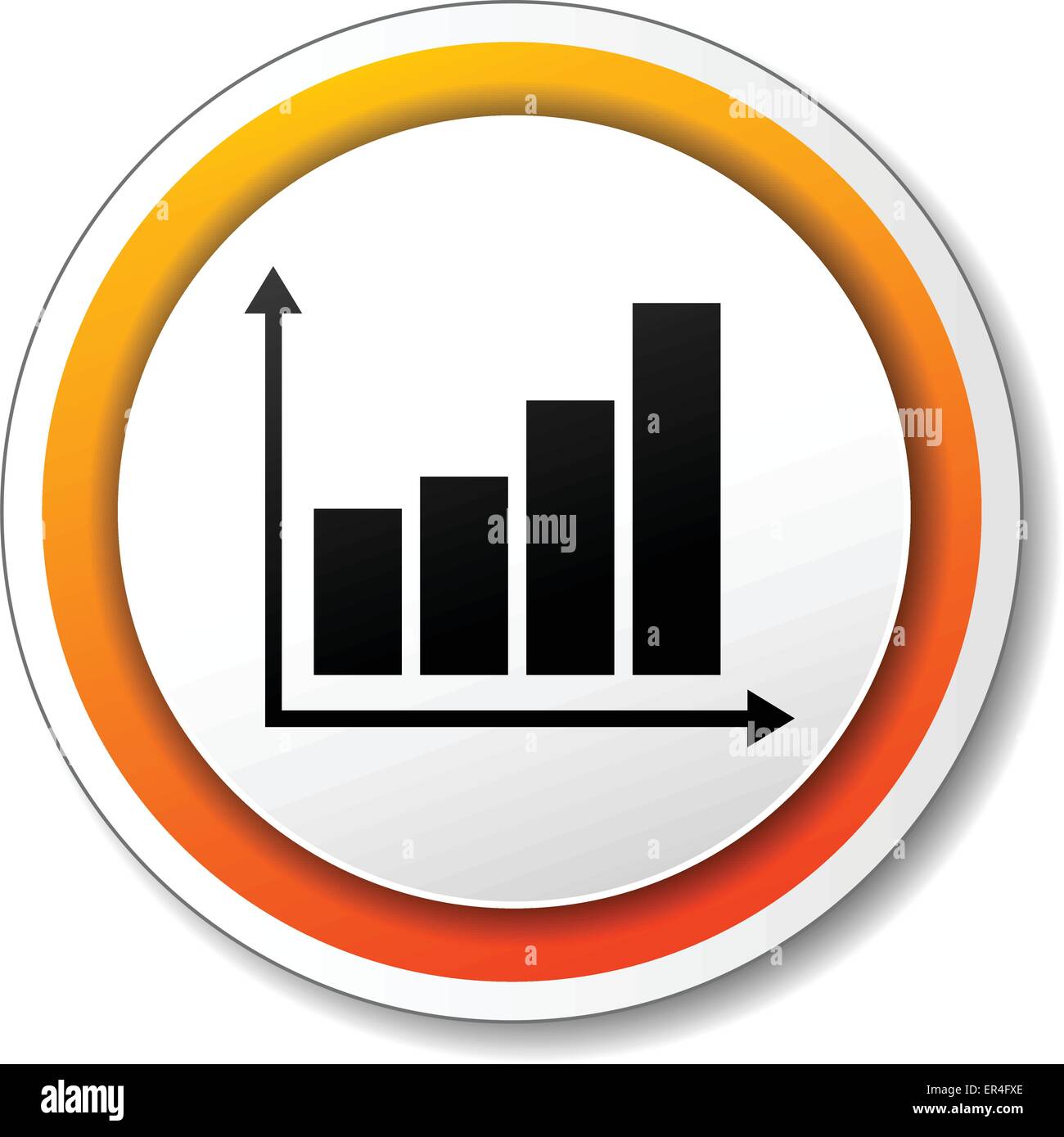 Vector illustration of orange and black icon for financial graph Stock ...
