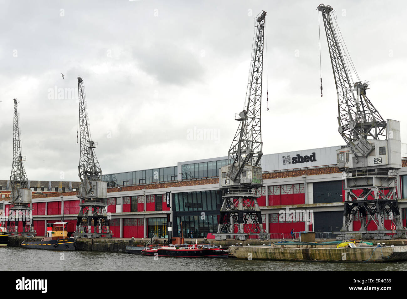The four preserved steam cranes outside the M Shed museum in Bristol ...