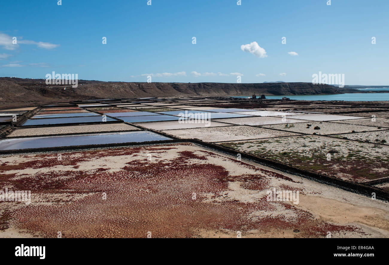Salt pans on Lanzarote Stock Photo - Alamy