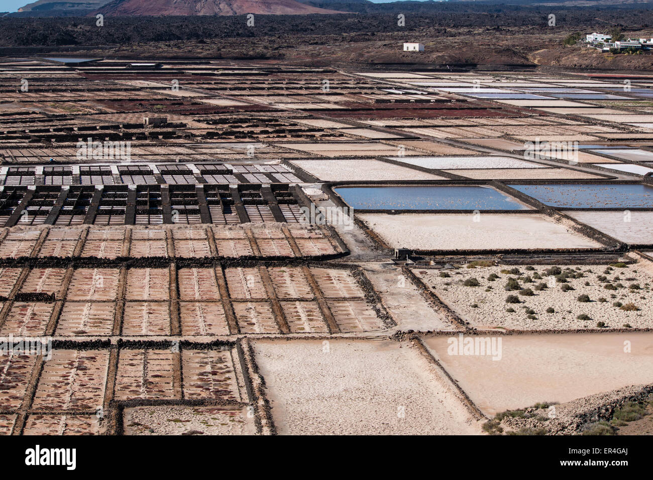 Salt pans on Lanzarote Stock Photo - Alamy
