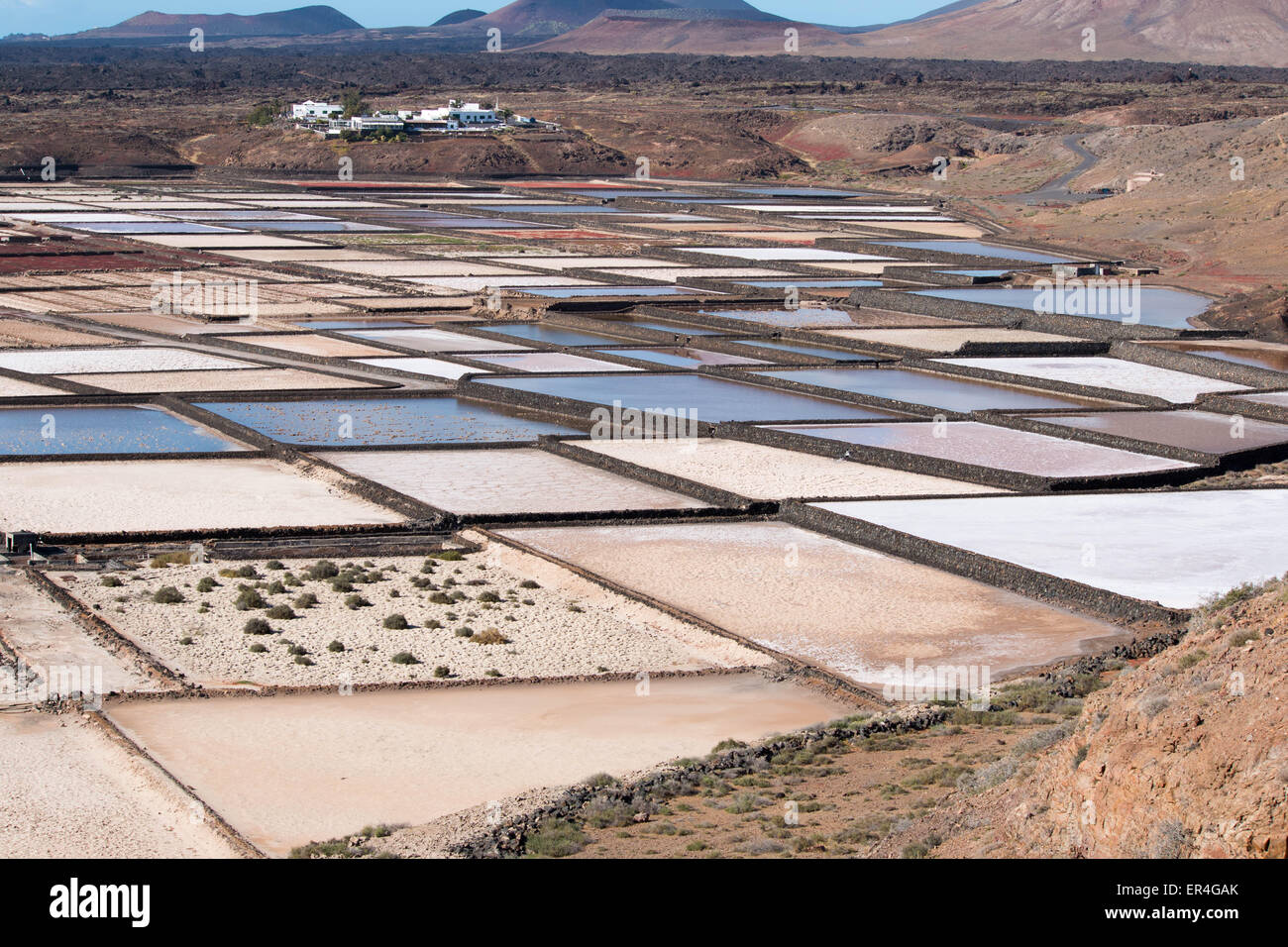 Salt pans on Lanzarote Stock Photo - Alamy