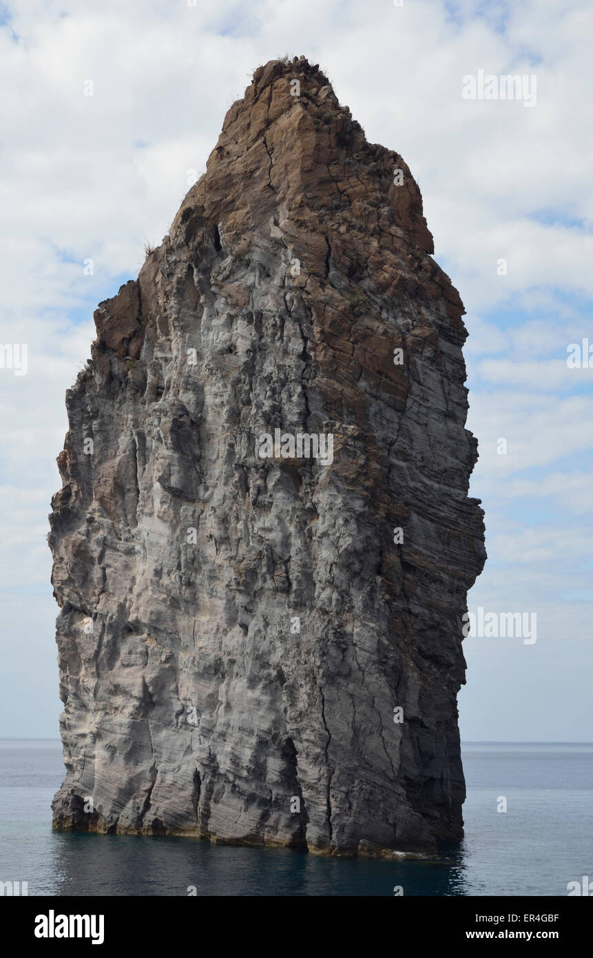 Stack of Volcanic Rock, Tyrrhanian Sea, Aeolian Islands, Italy, Europe ...