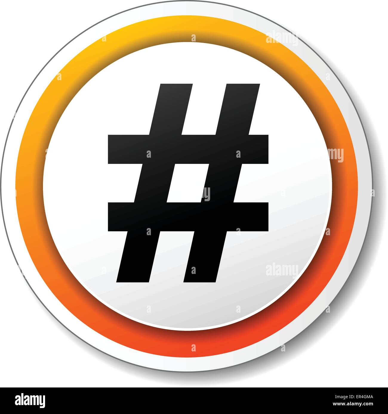 Vector illustration of orange and black icon for hashtag Stock Vector ...