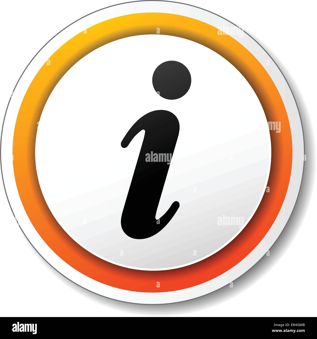 Vector illustration of orange and black icon for informations Stock ...
