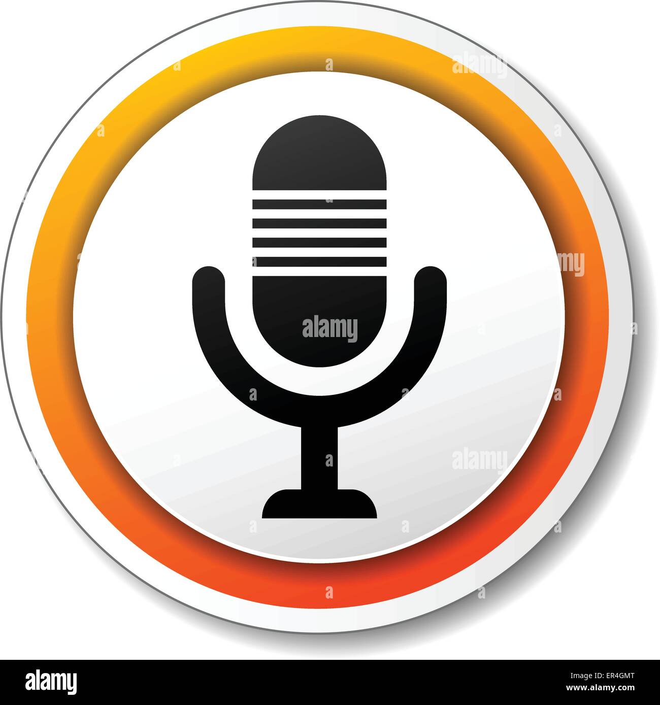 Vector illustration of orange and black icon for microphone Stock ...