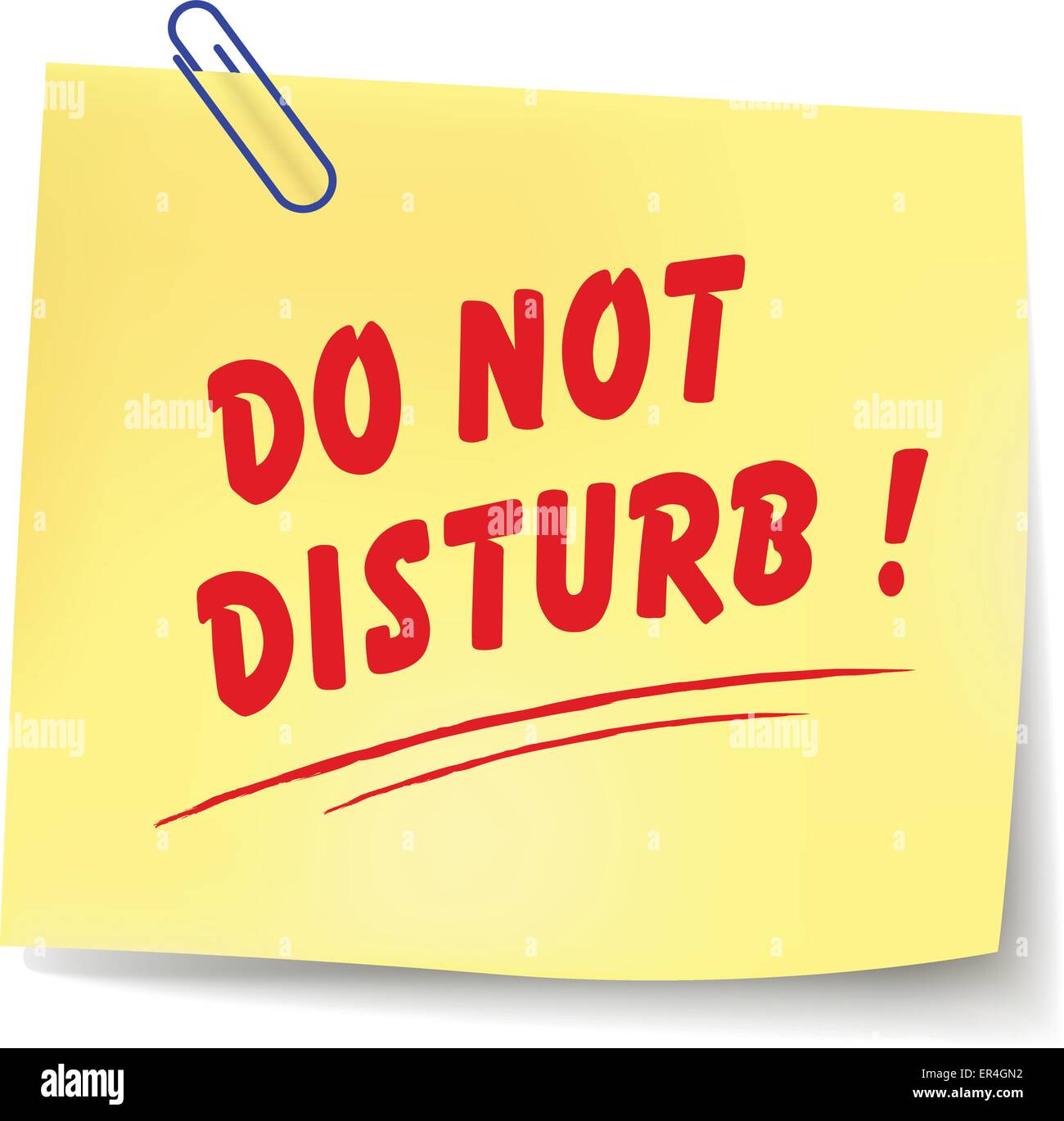 Vector illustration of do not disturb paper message Stock Vector Image ...