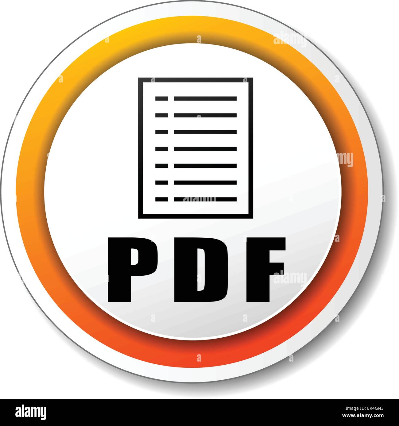 Vector illustration of orange and black icon for pdf download Stock ...