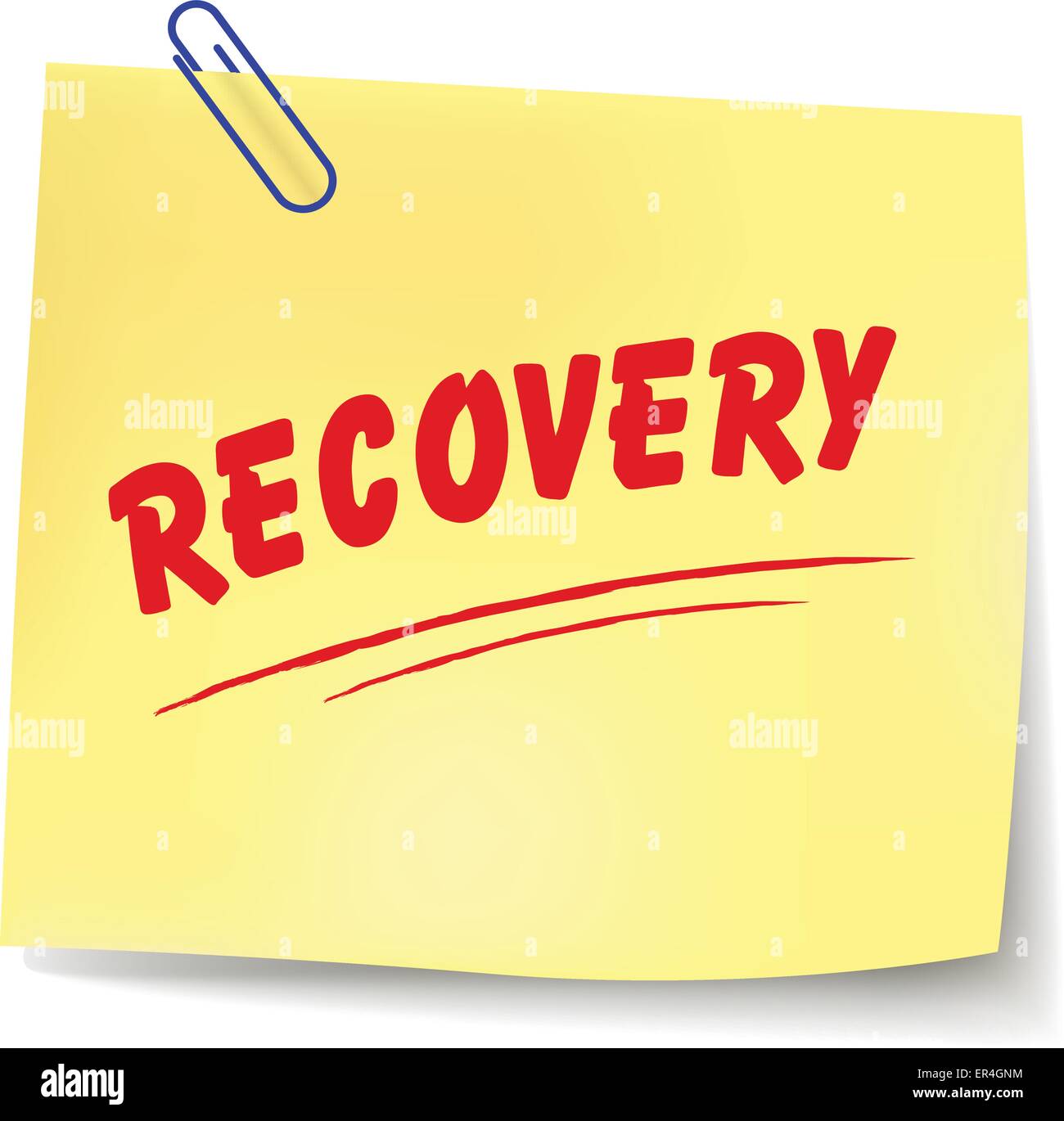 Vector illustration of recovery paper message on white background Stock ...