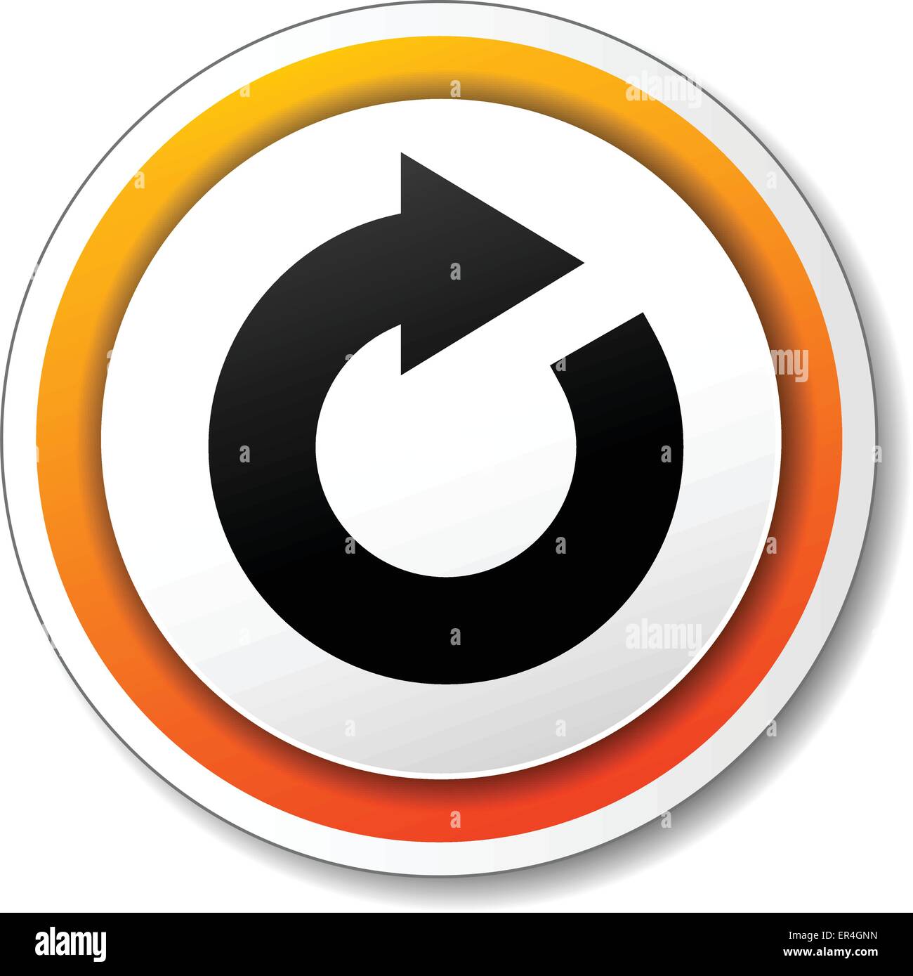 Vector illustration of orange and black icon for refresh Stock Vector ...