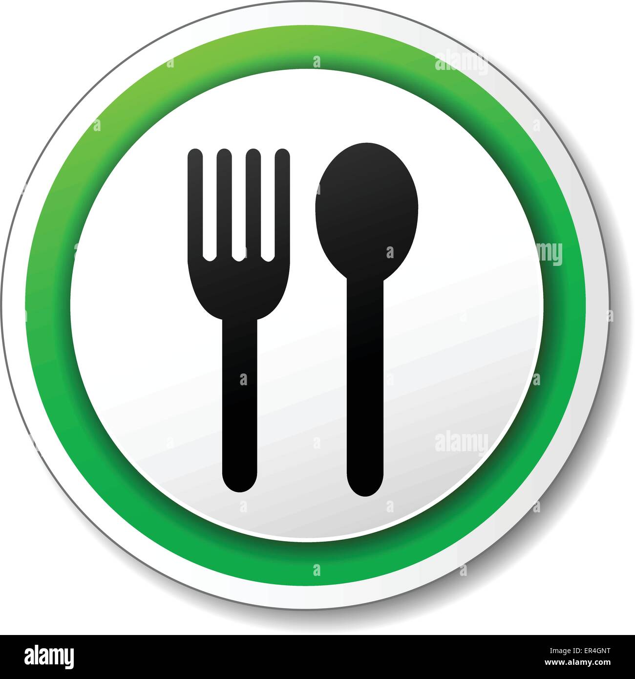 Vector illustration of green and black icon for restaurant Stock Vector ...