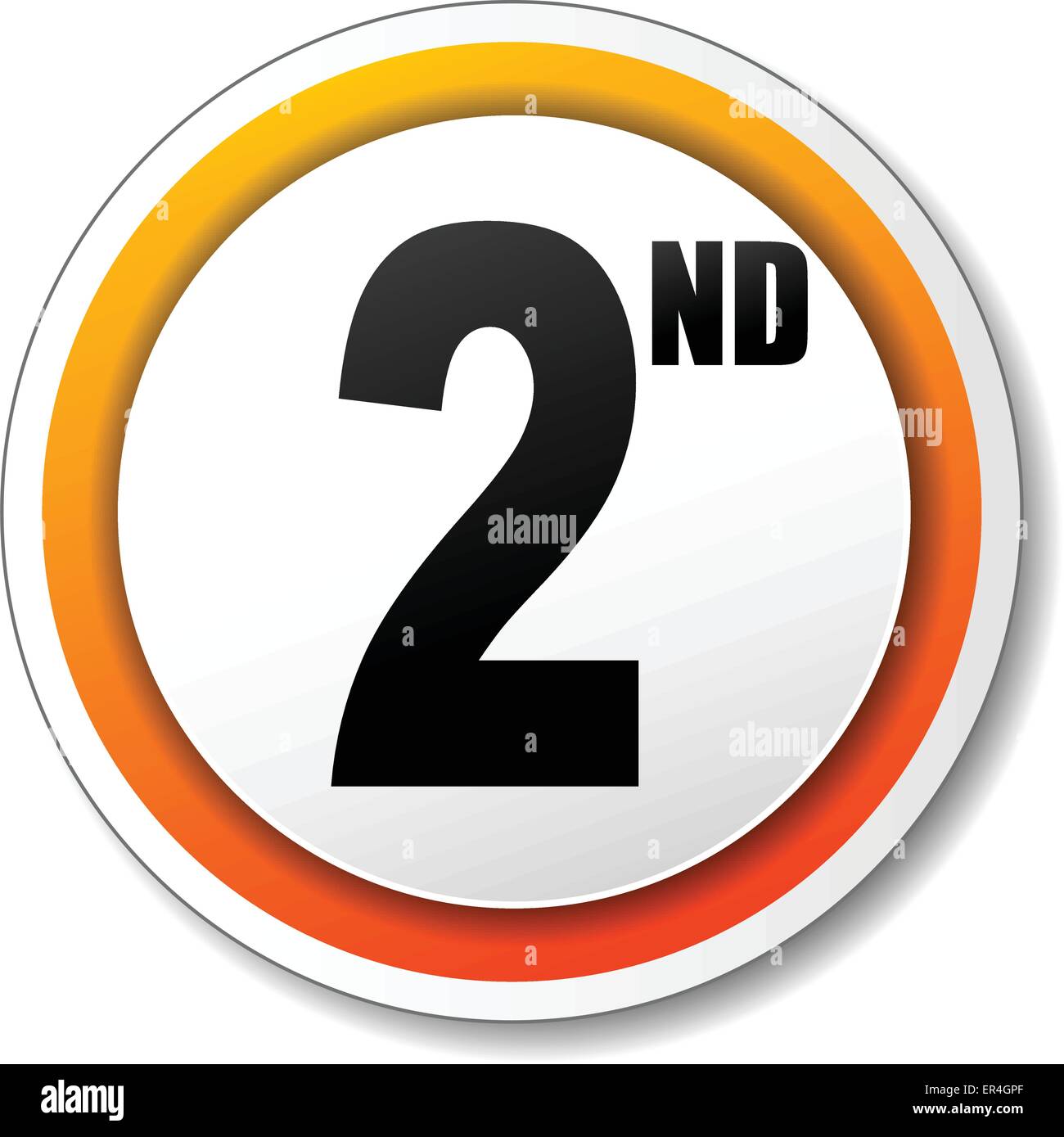 Vector illustration of orange and black icon for second Stock Vector ...