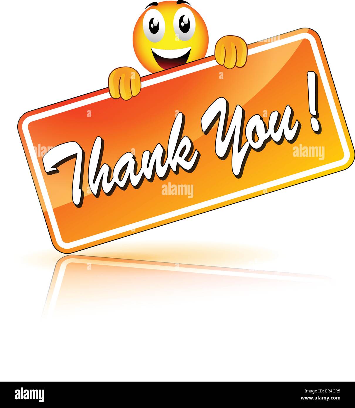 Vector illustration of thank you icon with comic character face Stock ...