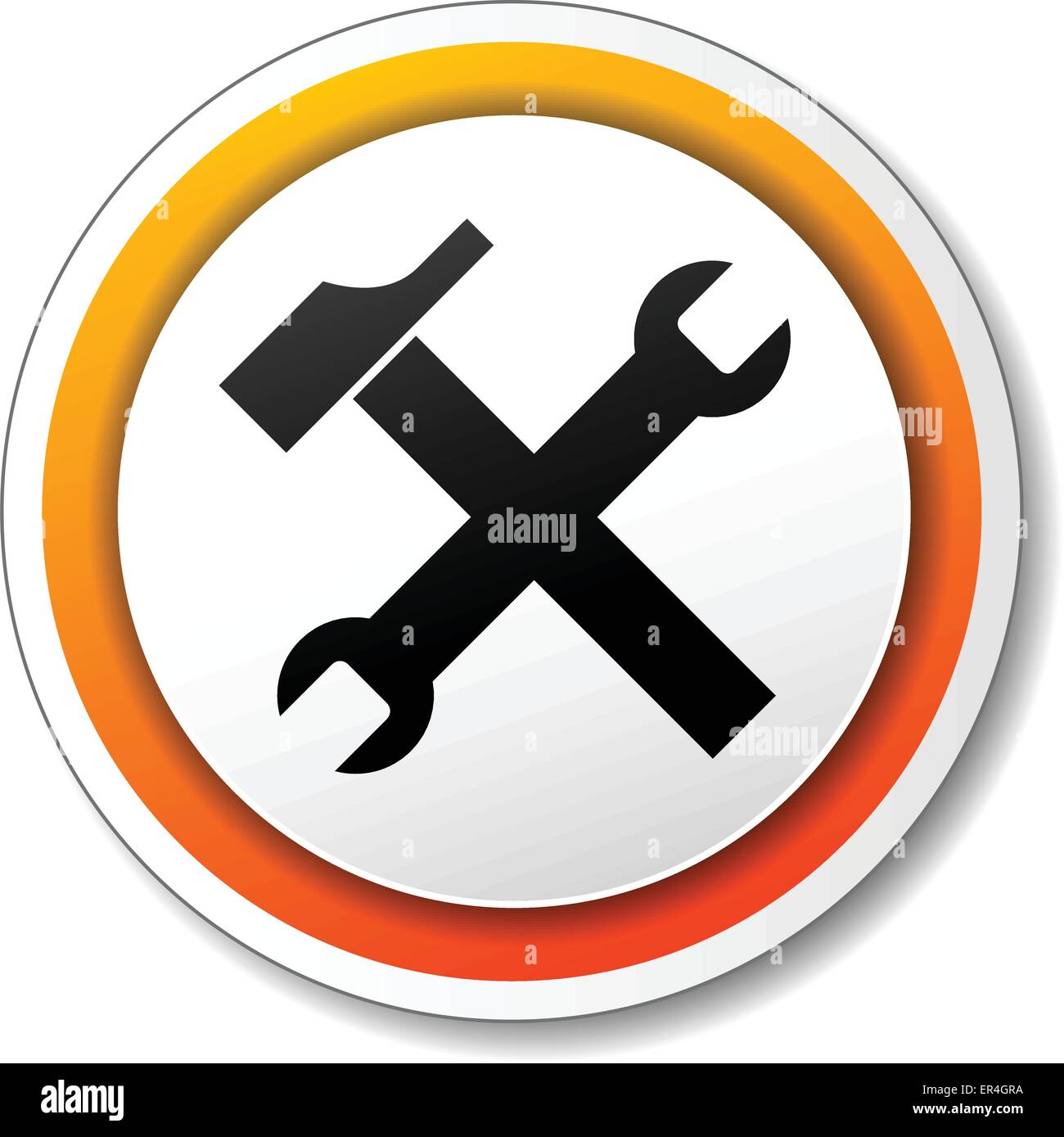 Vector illustration of orange and black icon for tools Stock Vector ...
