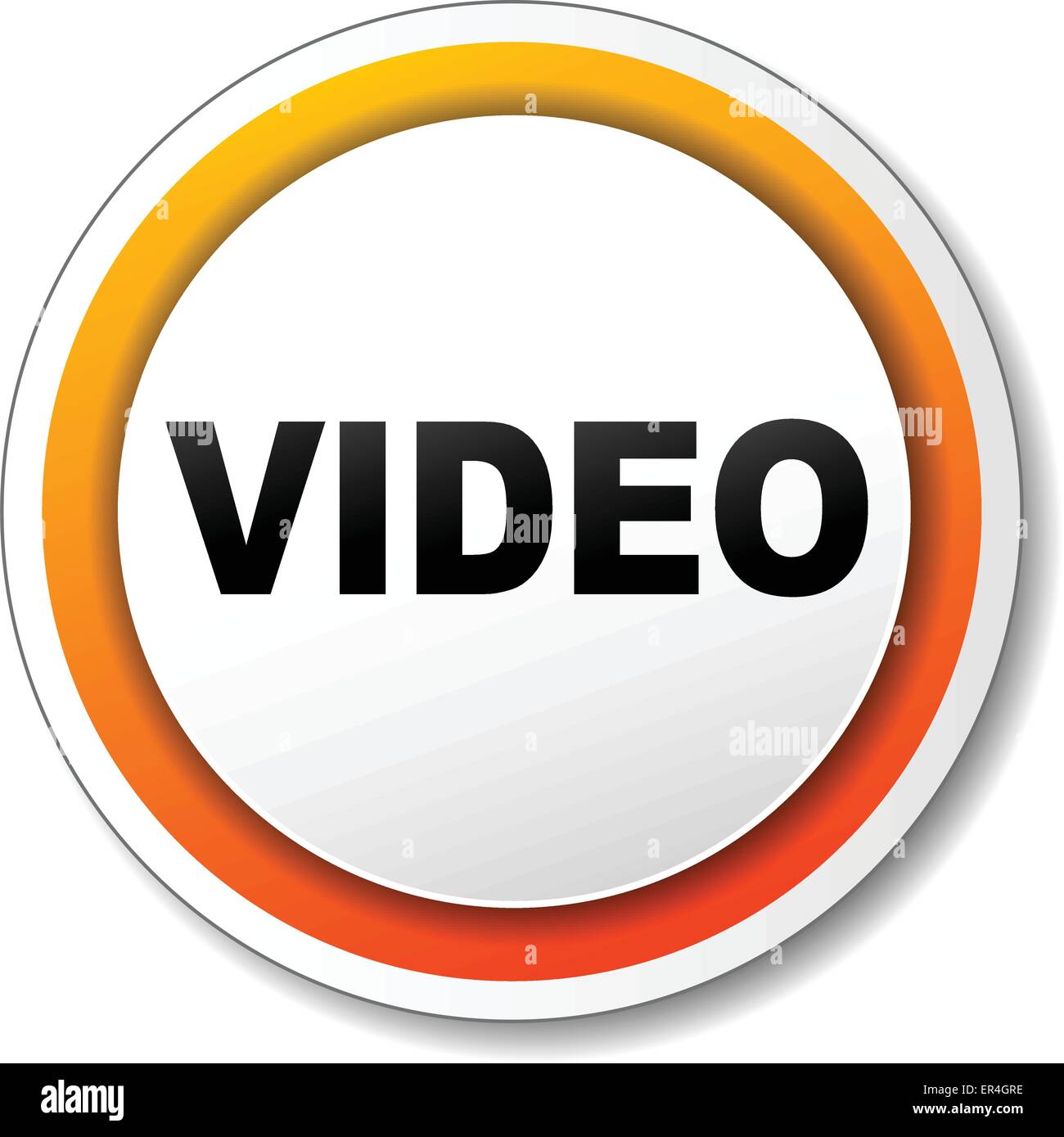 Vector illustration of orange and black icon for video Stock Vector ...