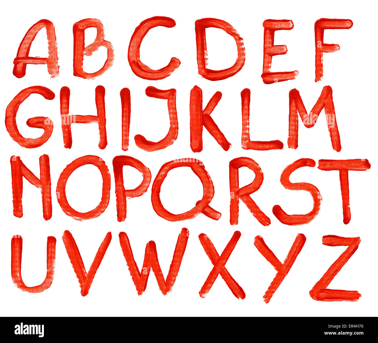 Big size hand painted red watercolor alphabet isolated on white Stock ...