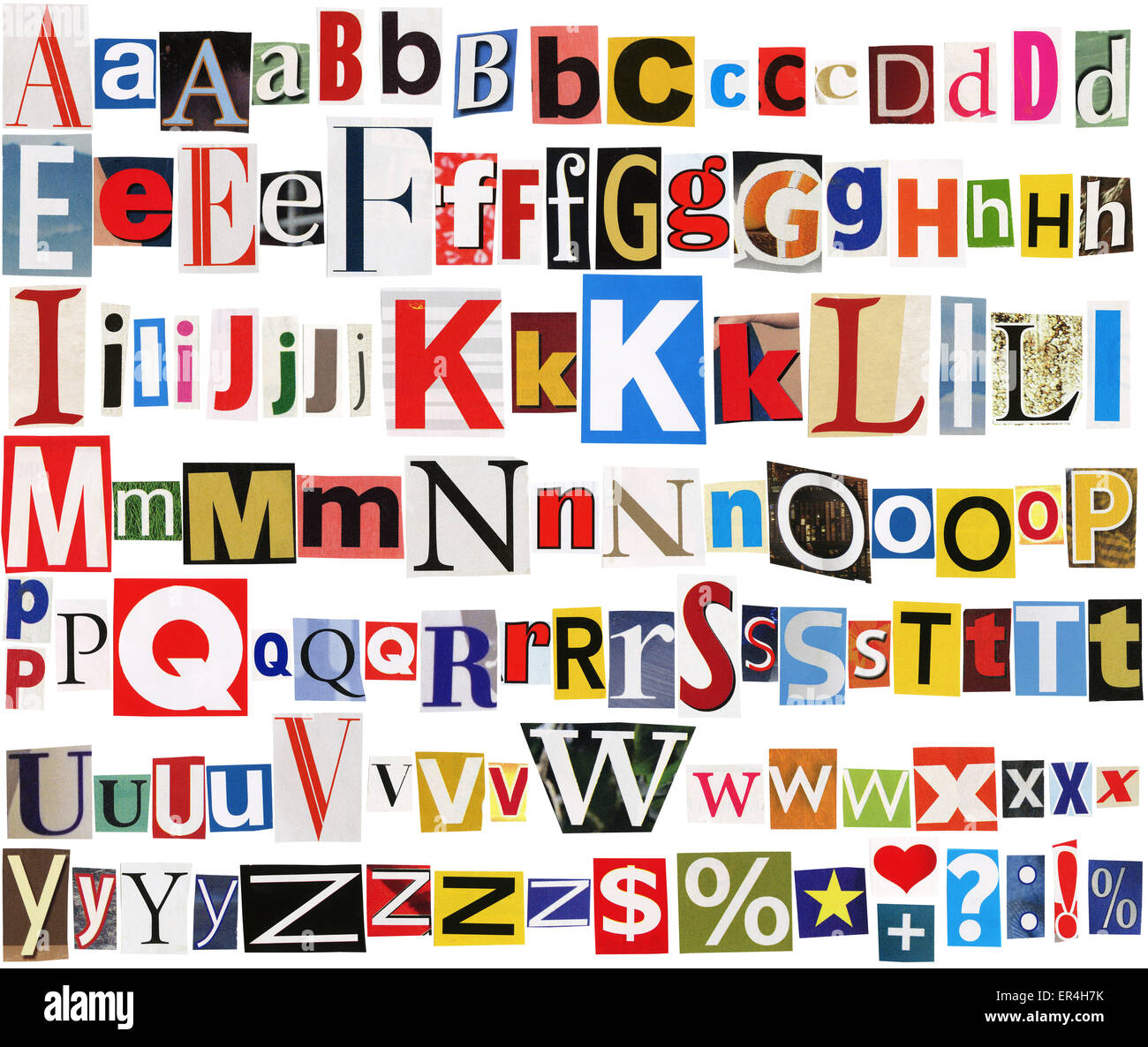 Big size collection of colorful newspapers, magazines letters isolated ...